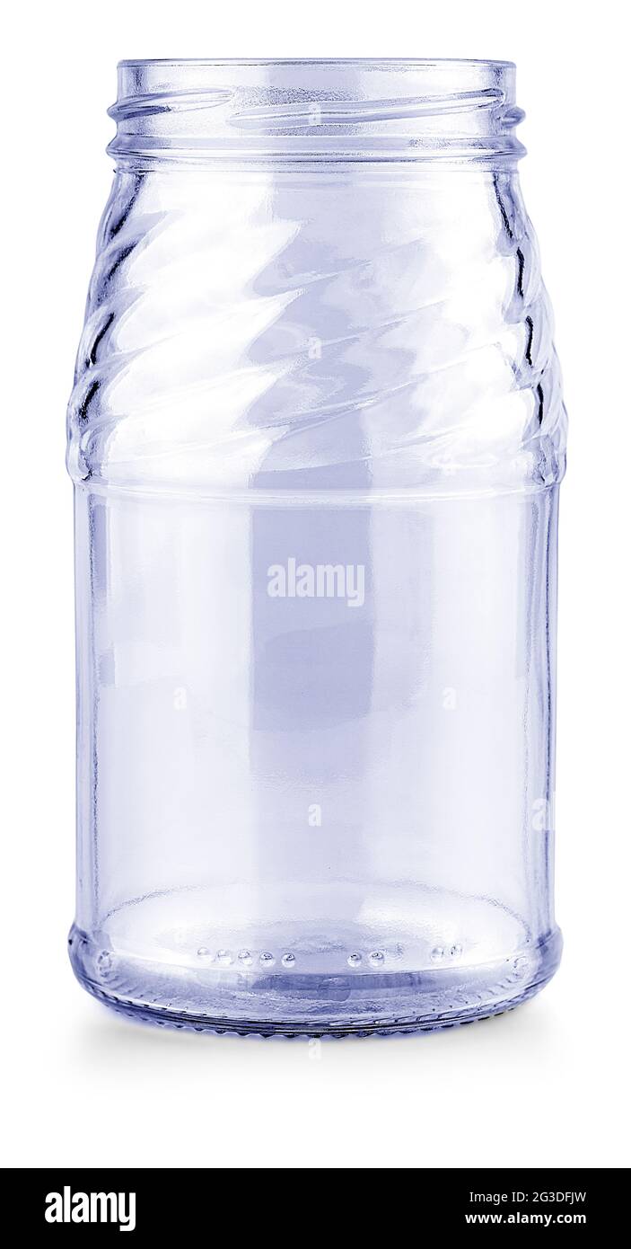 The empty glass jar isolated on white with clipping path Stock Photo ...