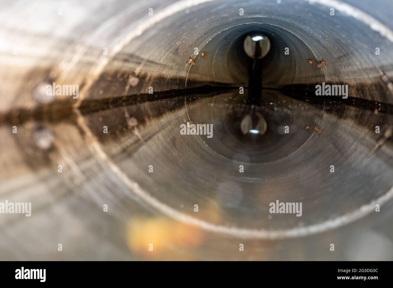 water surface level view from inside a concrete culvert Stock Photo - Alamy
