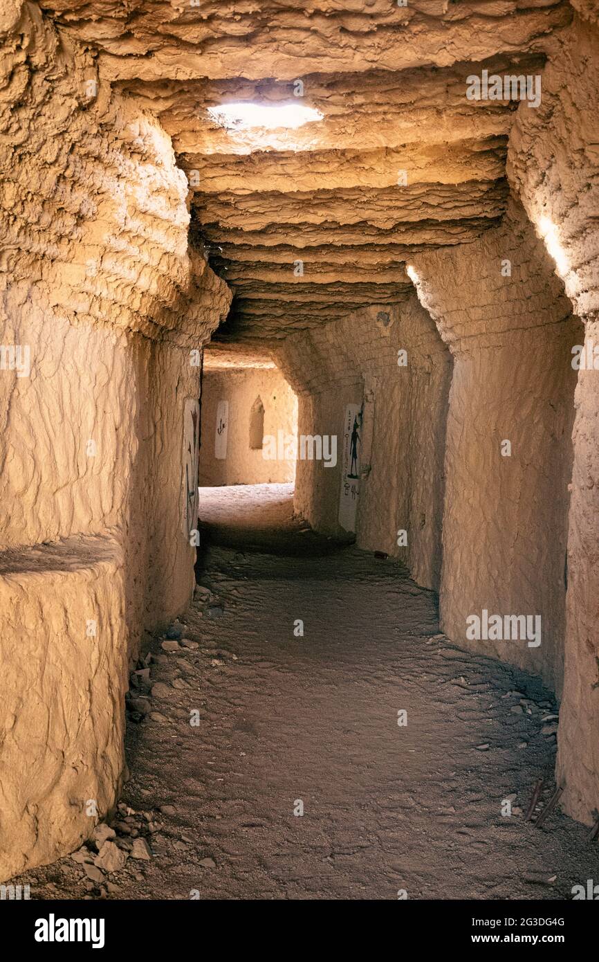 an underground tunnel in an ancient structure Stock Photo - Alamy