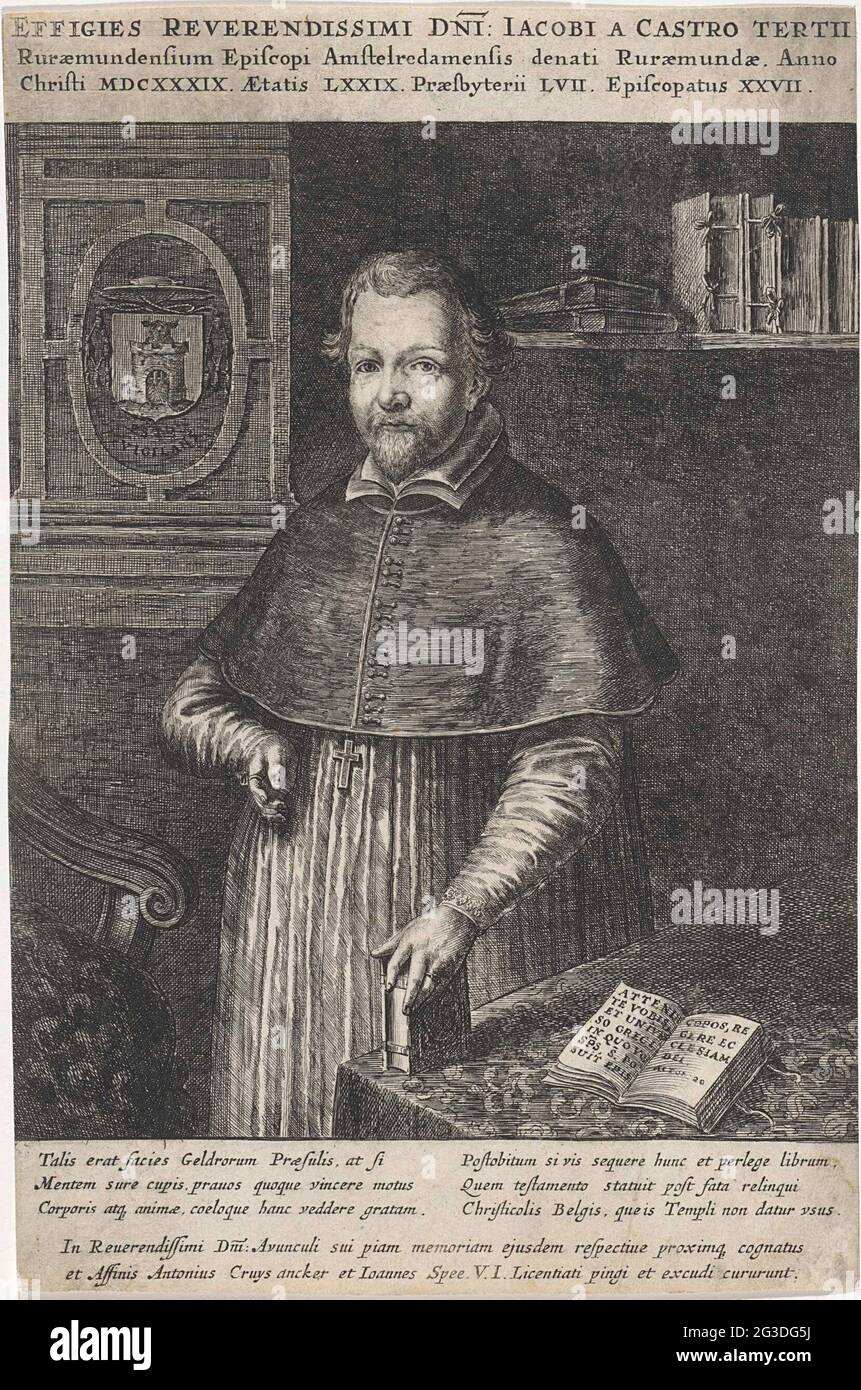 Portrait of Jacobus à Castro. Portrait to the left of Jacobus à Castro ...