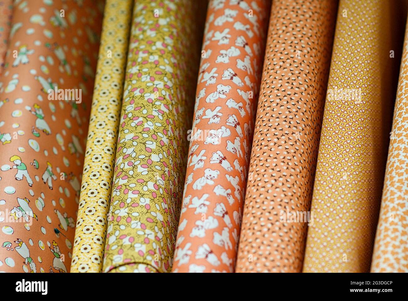 Colorful bolts of cloth Stock Photo - Alamy