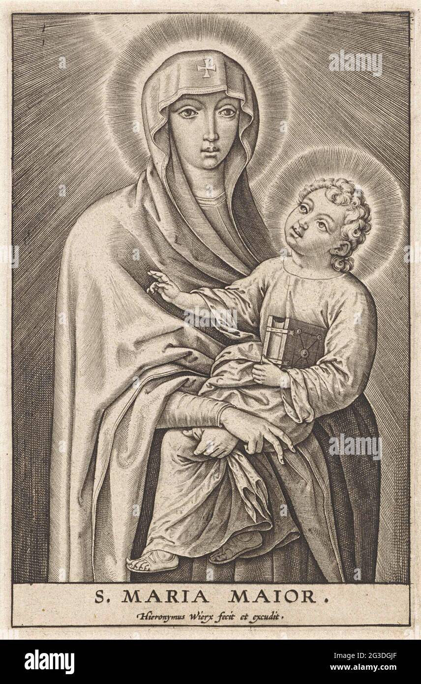 Maria with the Christ child; S. Maria Maior. The veiled Maria carries ...