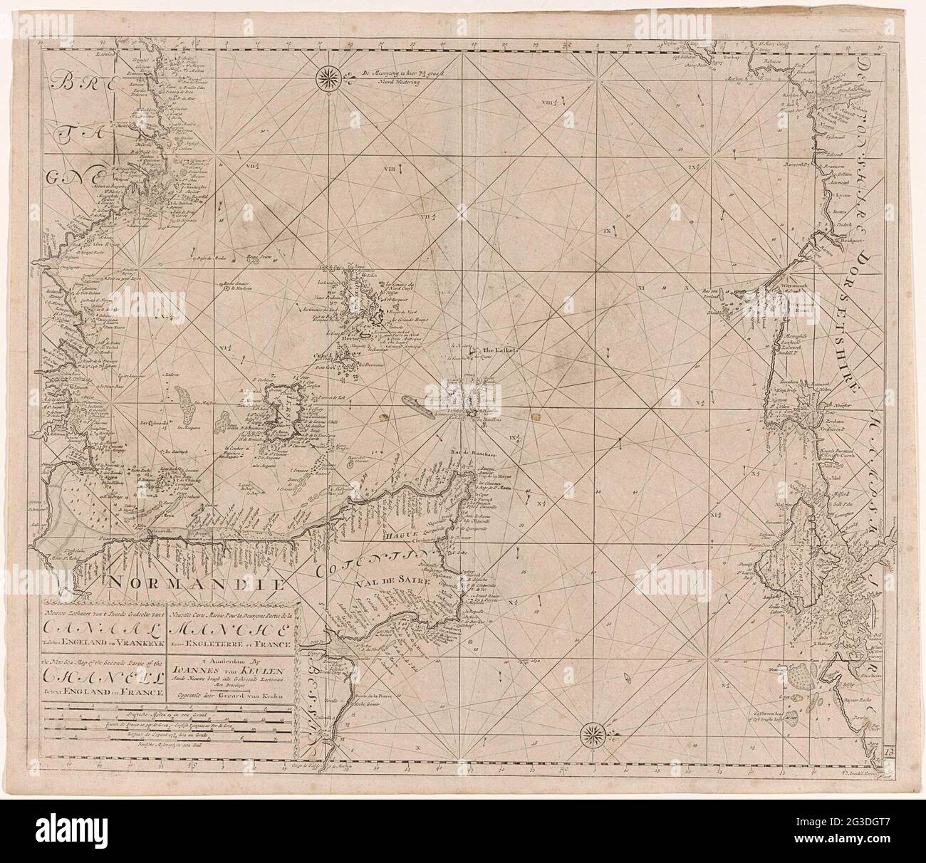 Canal pass card between England and France, part 2; New sea map from t ...
