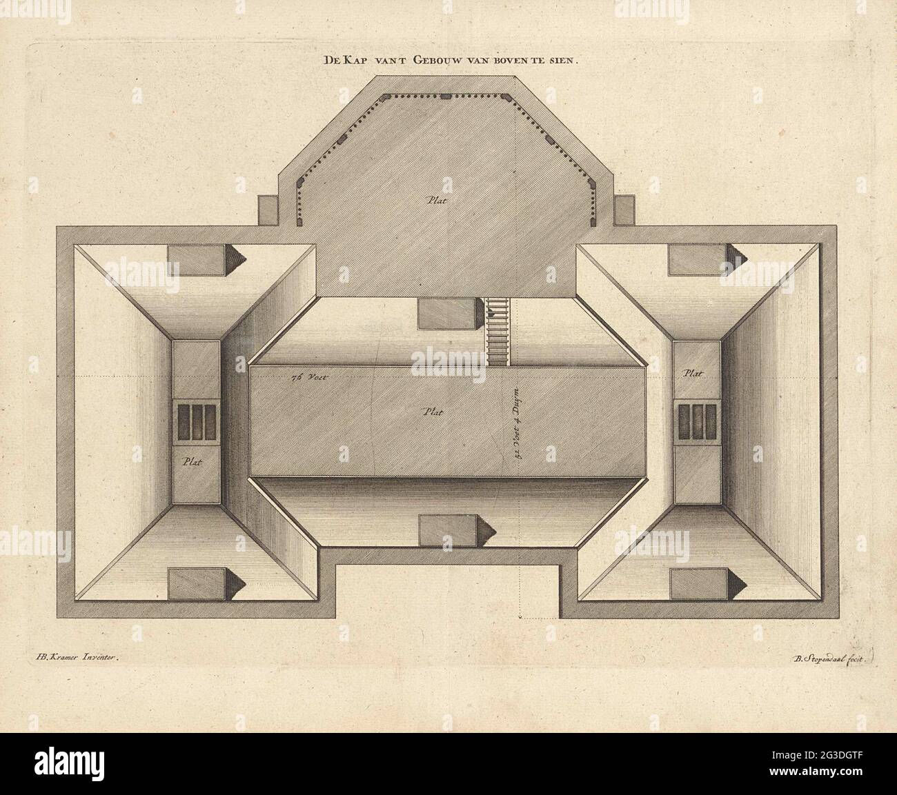 Top view of the roof of the Nes in Vreeland; The cap of t building from ...