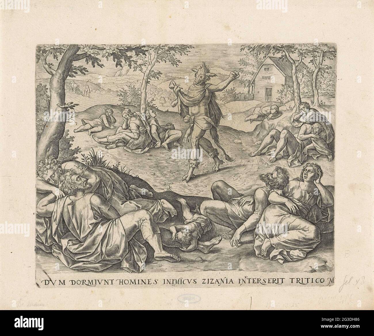 Satan sows weeds between grain; Parable of the sower; Thesaurus ...