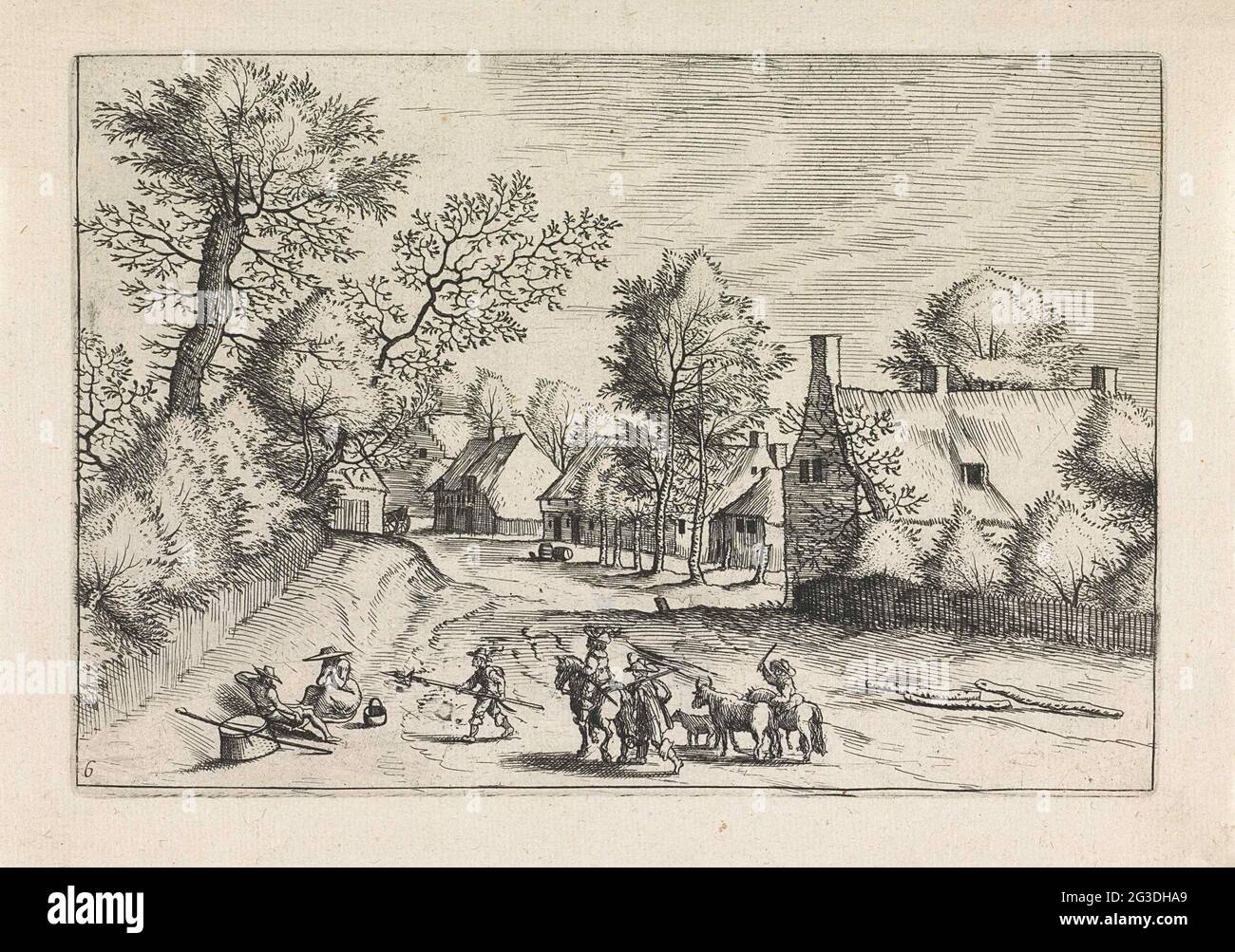 Dorpsweg with a calm couple; Small landscapes. Some houses and farms ...