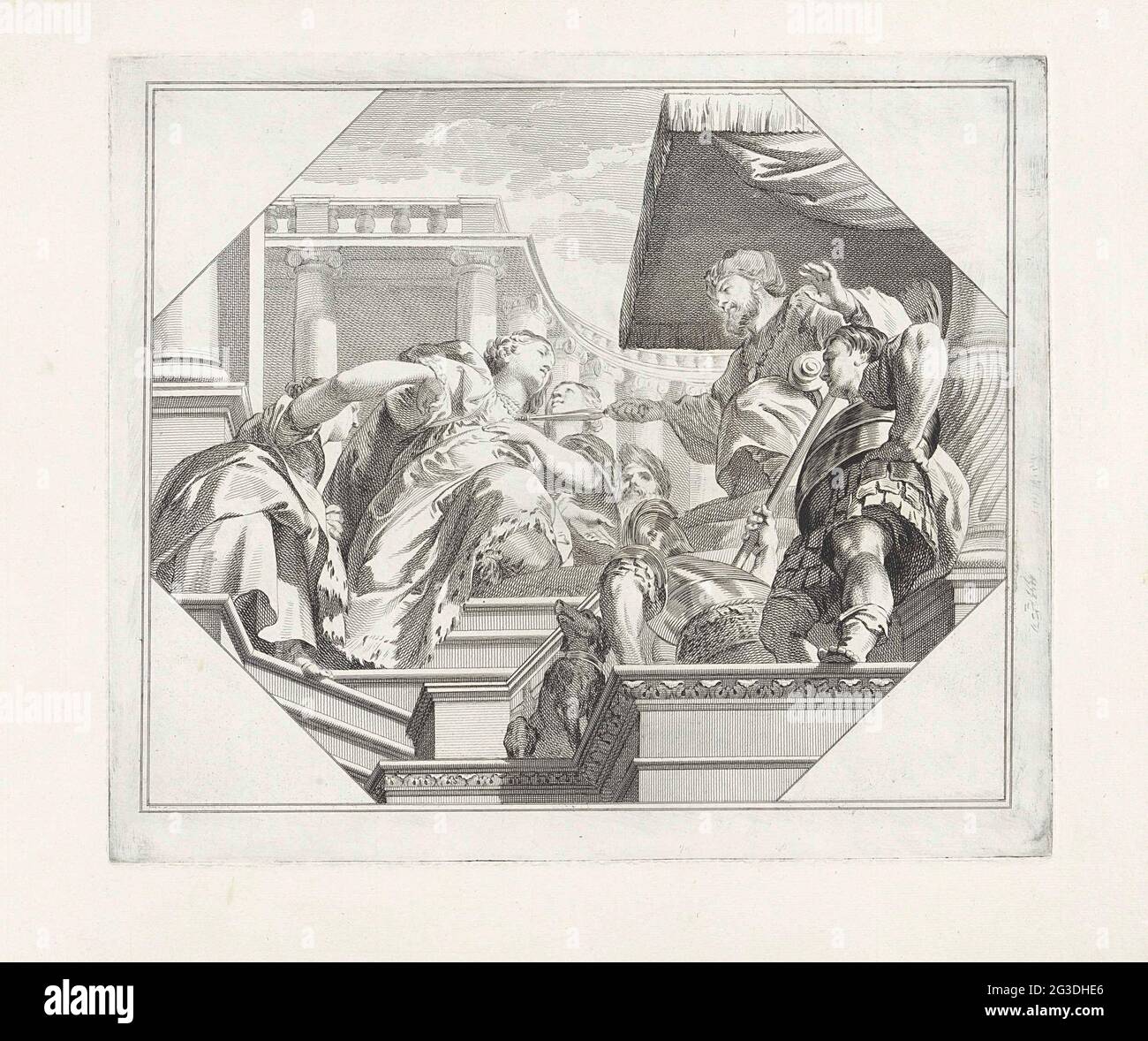 King Ahasverus presents ester his golden scepter; Les Plat-Fonds Ou Les ...