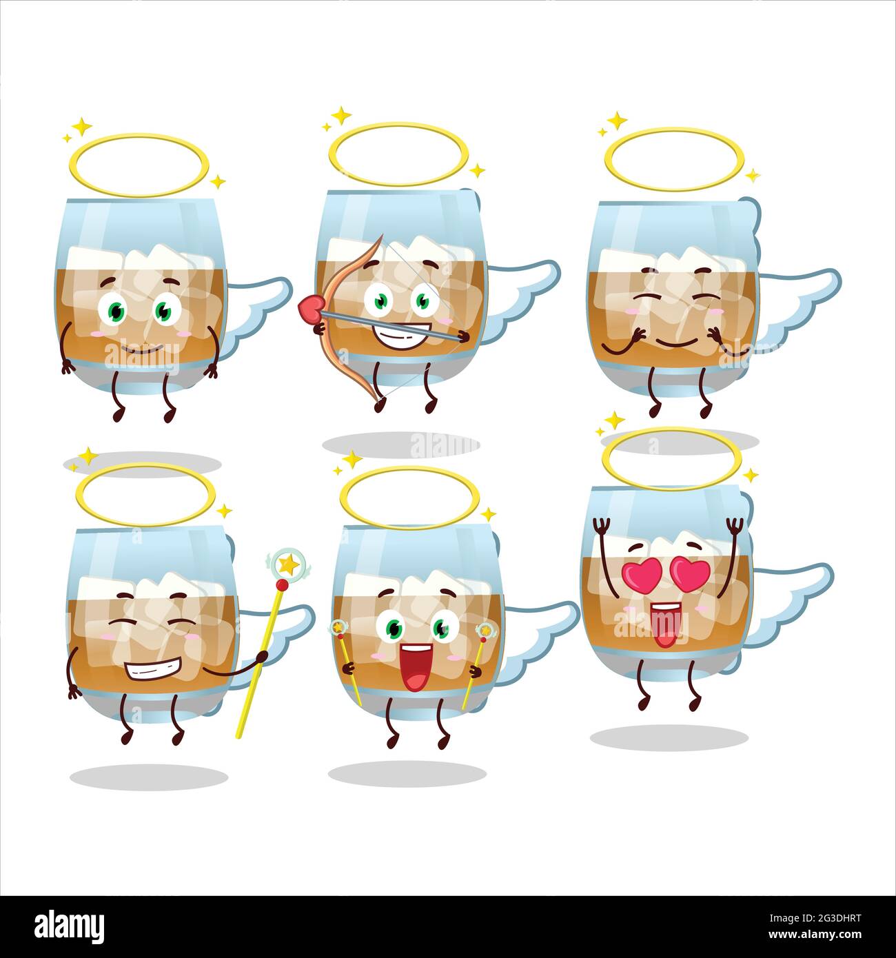 Rum drink cartoon designs as a cute angel character. Vector ...