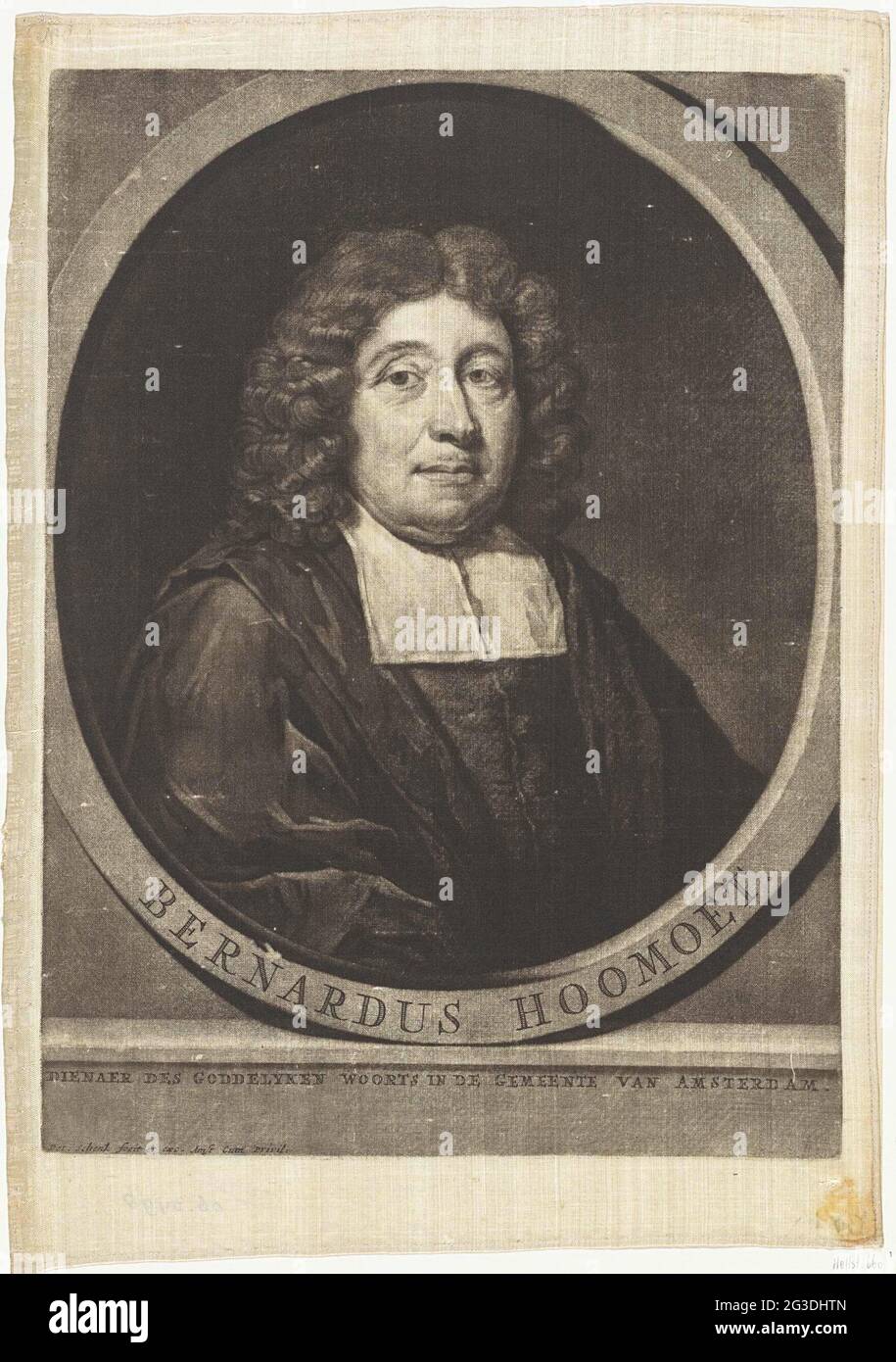 Portrait of Bernardus Homoet. Bernardus Homoet, pastor in Amsterdam ...