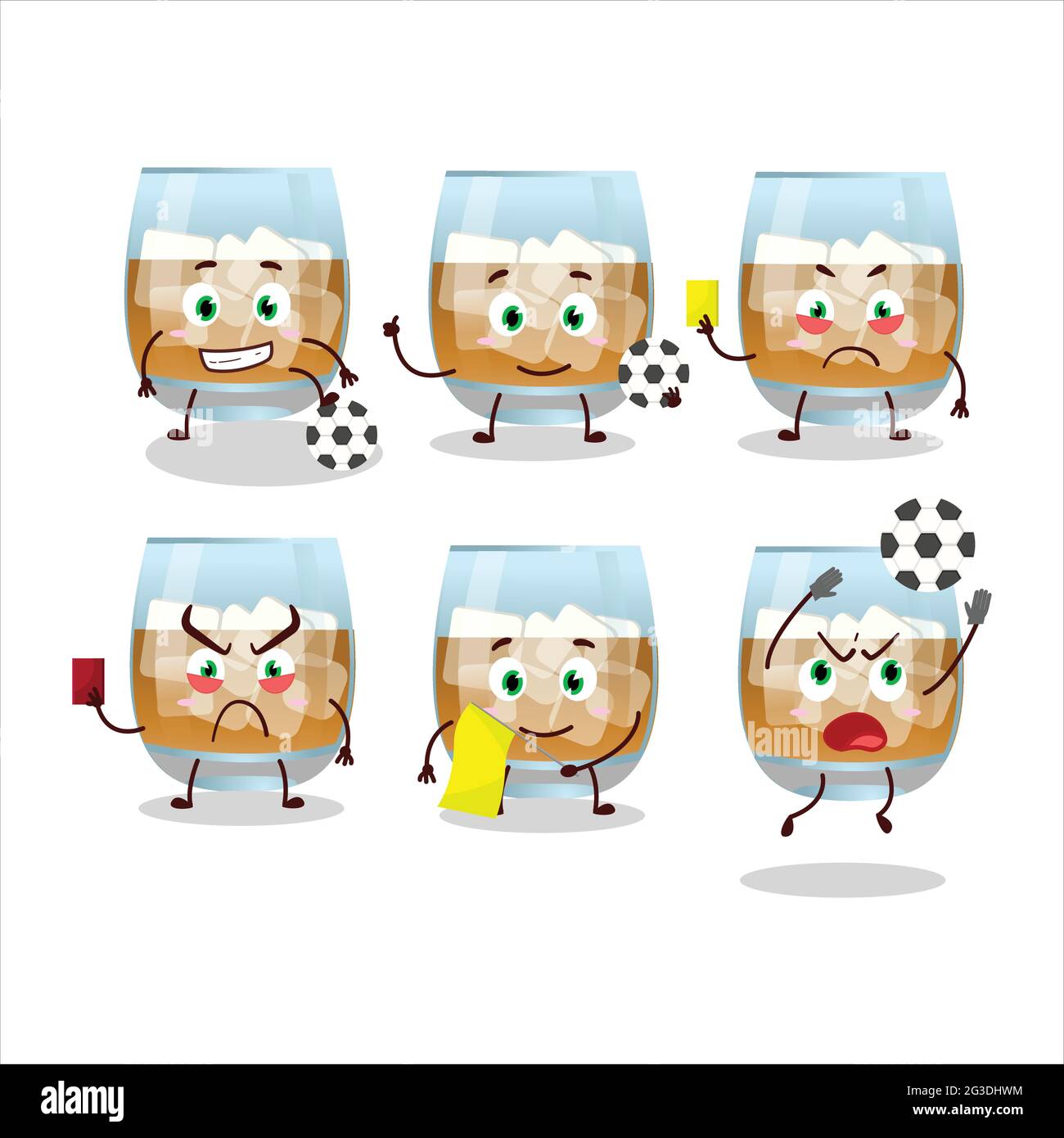 Rum drink cartoon character working as a Football referee. Vector ...