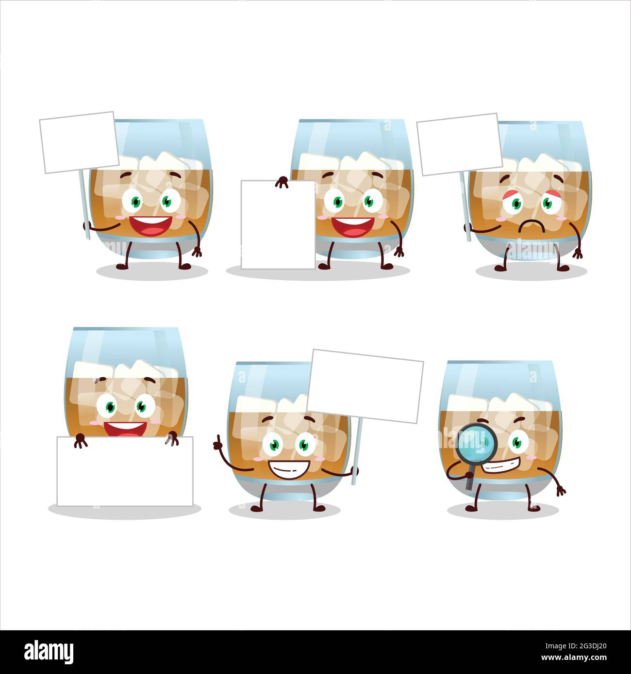 Rum drink cartoon character bring information board. Vector ...