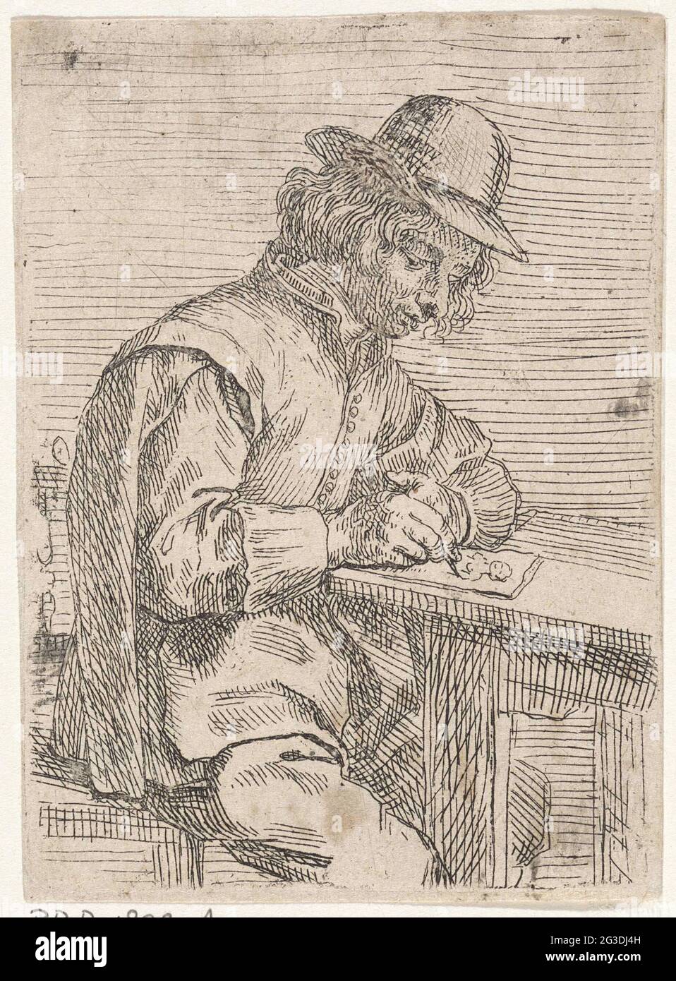 Drawing man with hat Stock Photo - Alamy