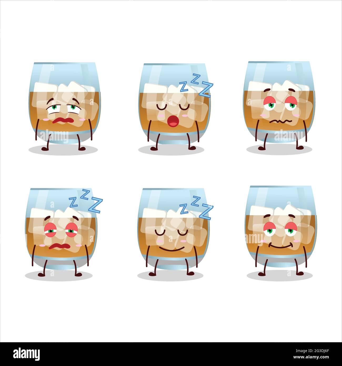 Cartoon character of rum drink with sleepy expression. Vector ...