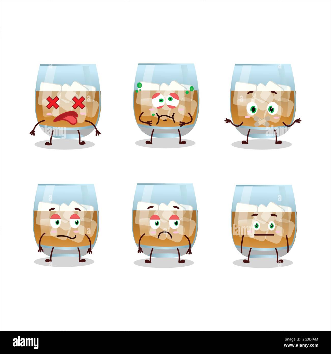 Rum drink cartoon character with nope expression. Vector illustration ...
