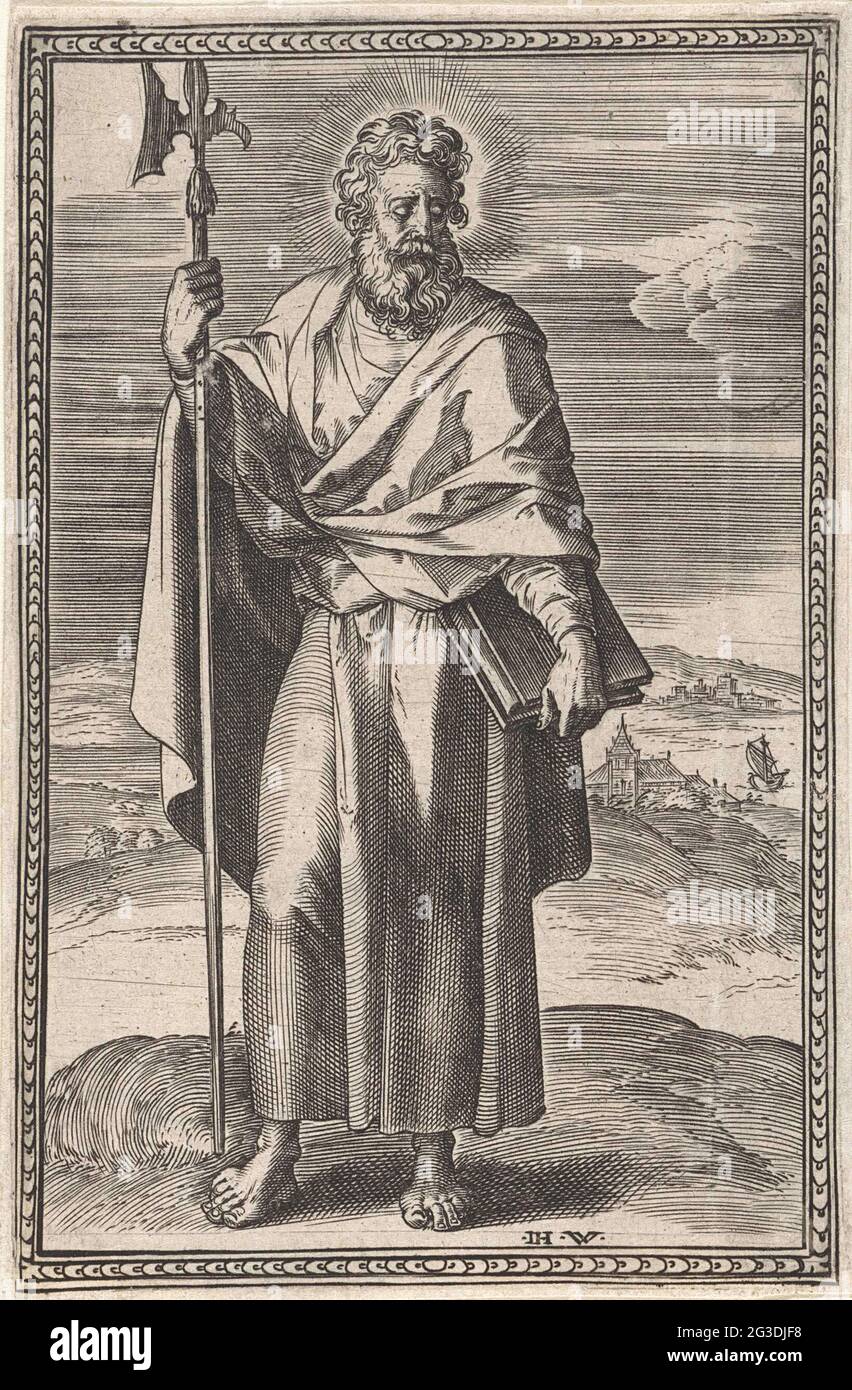 H. Matthew; Christ and the twelve apostles. Landscape with the Apostle ...