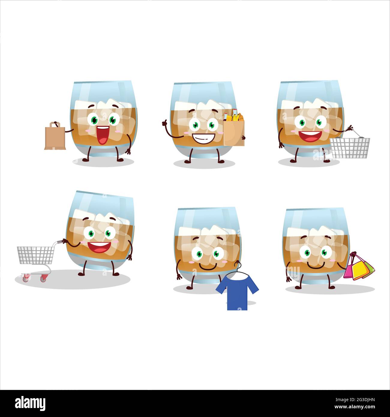 A Rich rum drink mascot design style going shopping. Vector ...