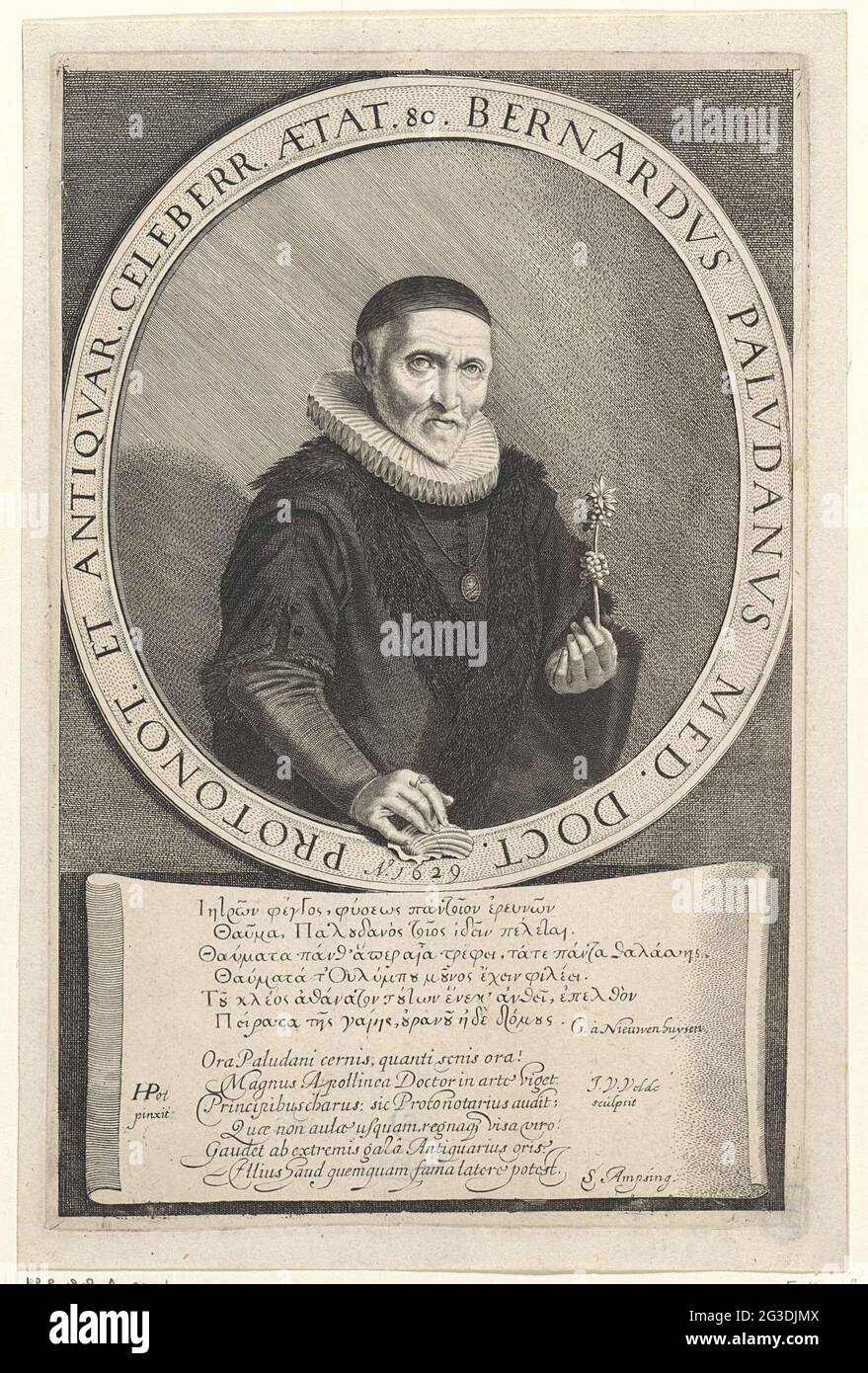 Portrait of Bernard Paludanus. Bernard Paudanus, Medicus and collector ...