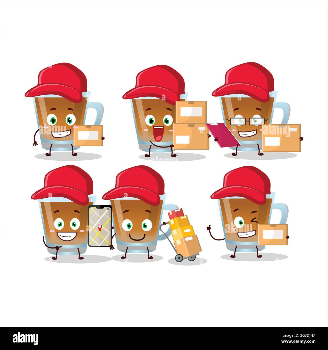 Cartoon character design of shaah hawash working as a courier. Vector ...