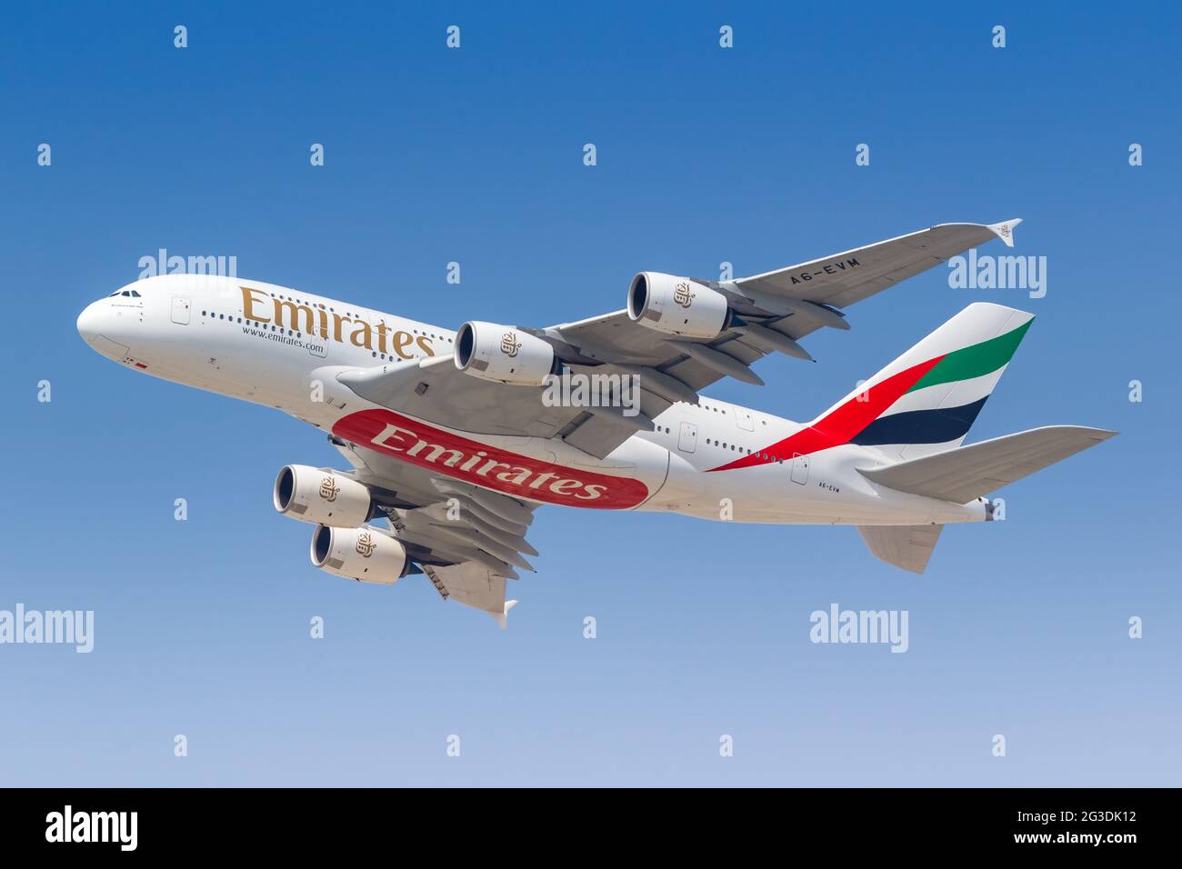 Dubai, United Arab Emirates - May 22, 2021: Emirates Airbus A380 ...