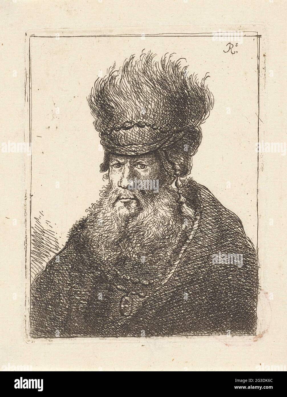 Portrait of an unknown man. Bust of an unknown old man with beard ...
