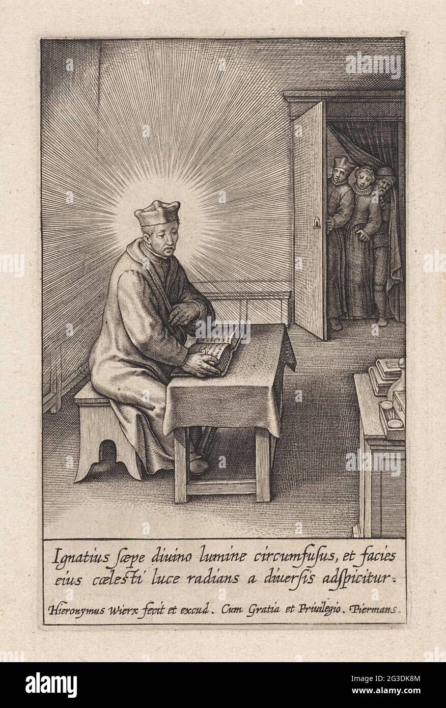 Ignatius from Loyola surrounded by divine light; Life of ignatius from ...