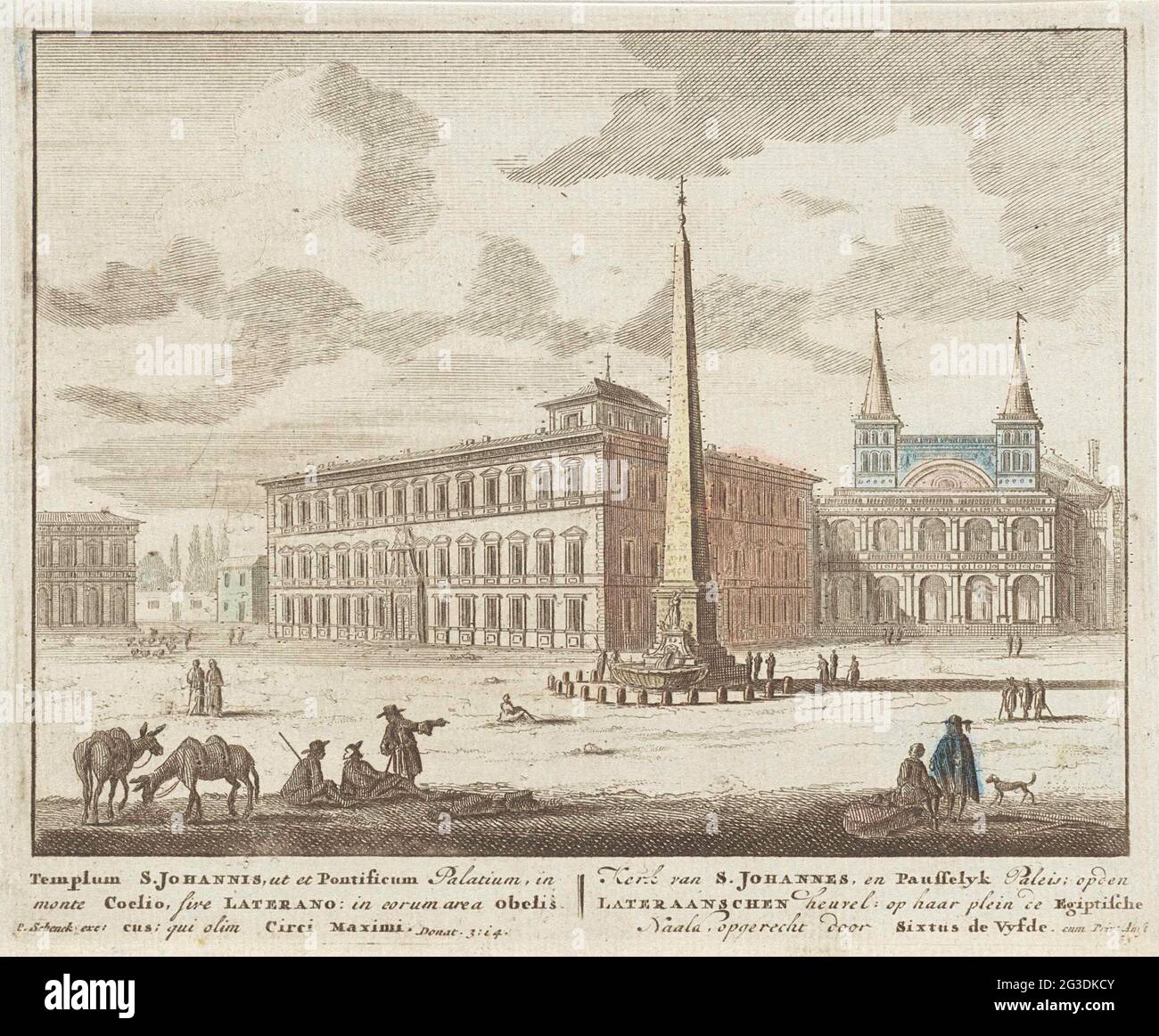 Lateran Obelisk and the Lateran Palace in Rome; Church of S. Johannes ...