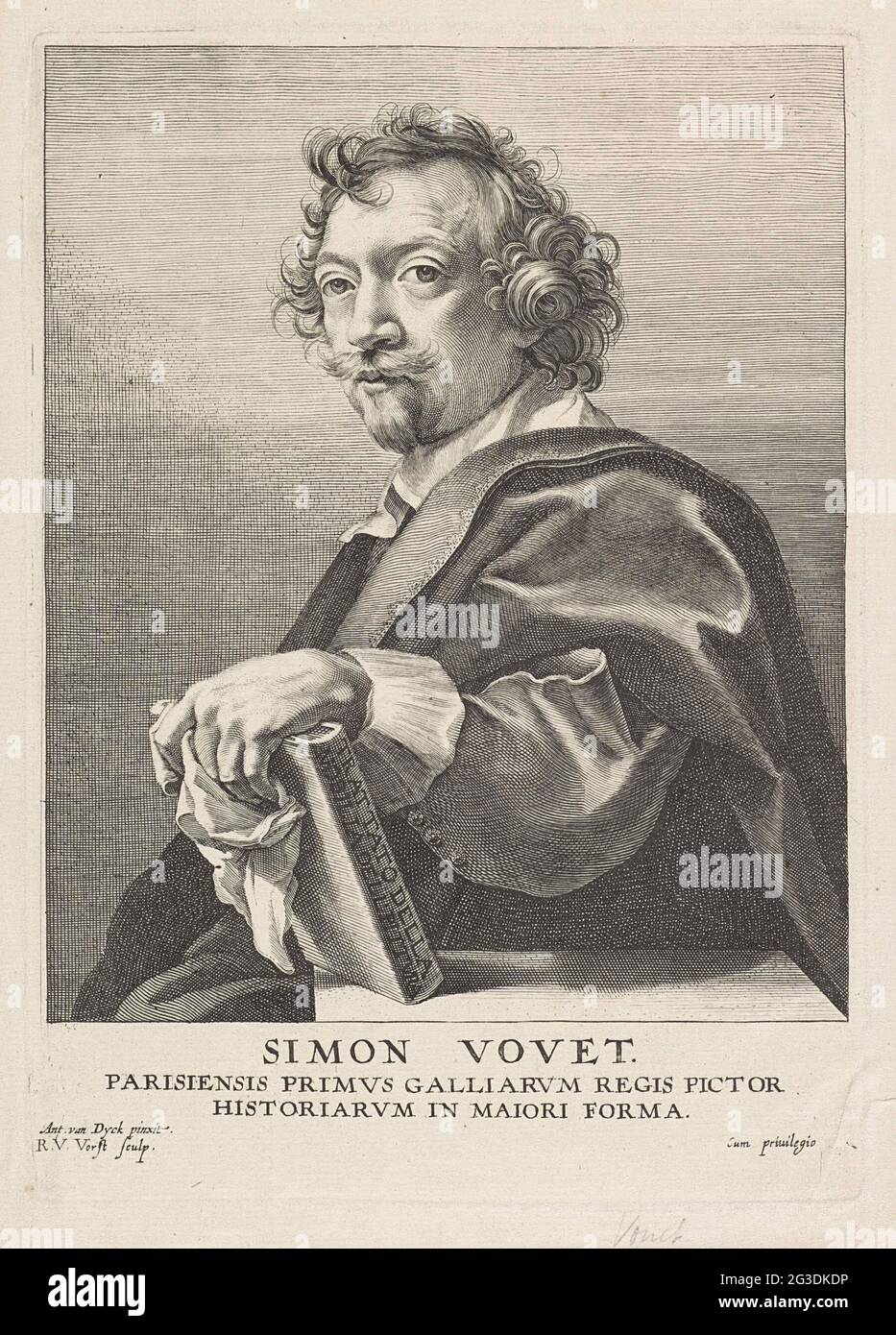 Portrait of Simon Vouet. Portrait of the French artist Simon Vouet, his ...