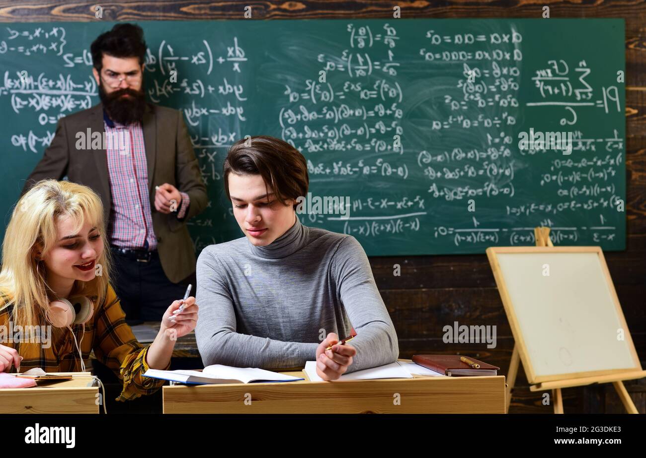 International student making individual online testing and writing ...