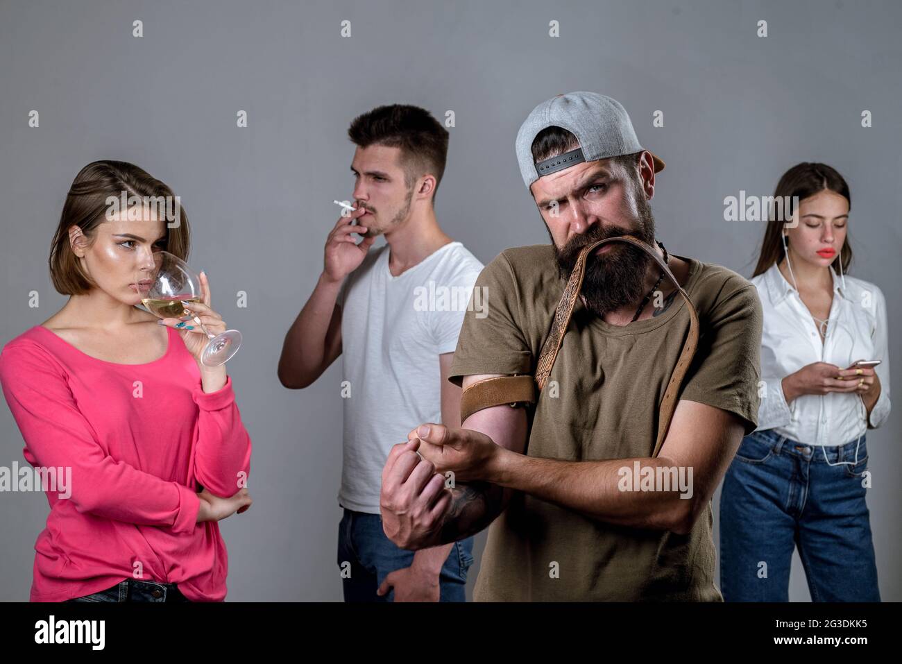 Stop drug addiction. International Day against Drug abuse. Drug addict ...