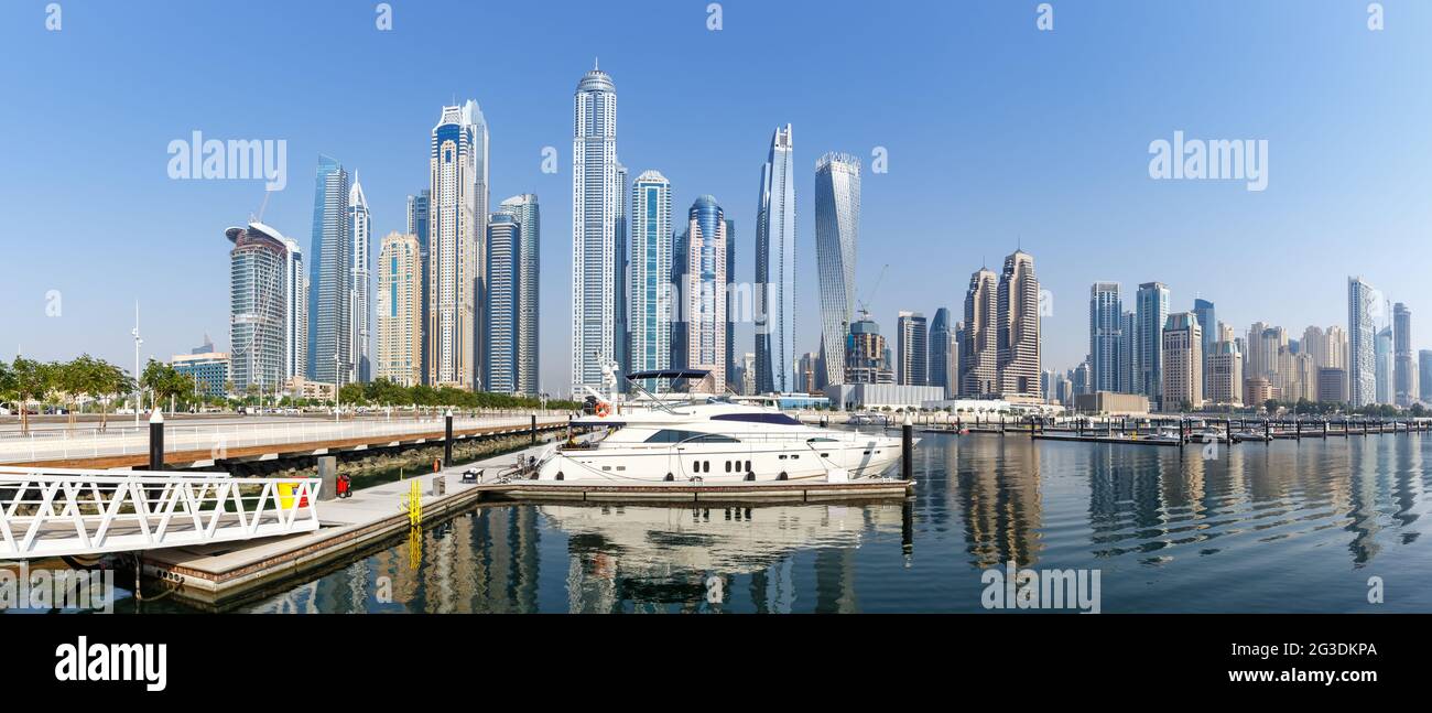 Dubai Marina and Harbour skyline architecture travel in United Arab ...