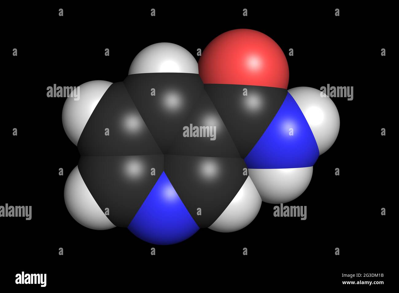 Vitamin B3 Nicotinamide PP molecule 3D render chemical structure Stock ...