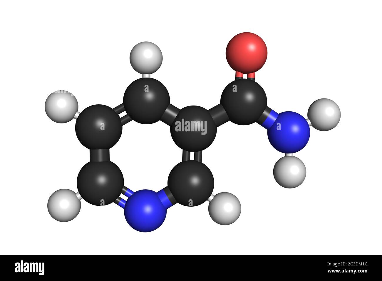 Vitamin B3 Nicotinamide PP molecule 3D render chemical structure Stock ...