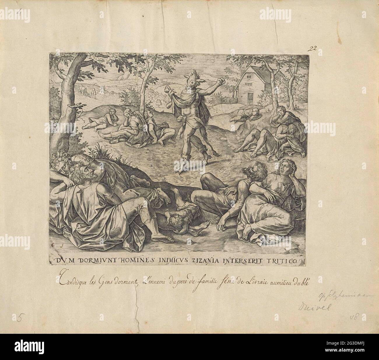 Satan sows weeds between grain; Parable of the sower; Thesaurus ...