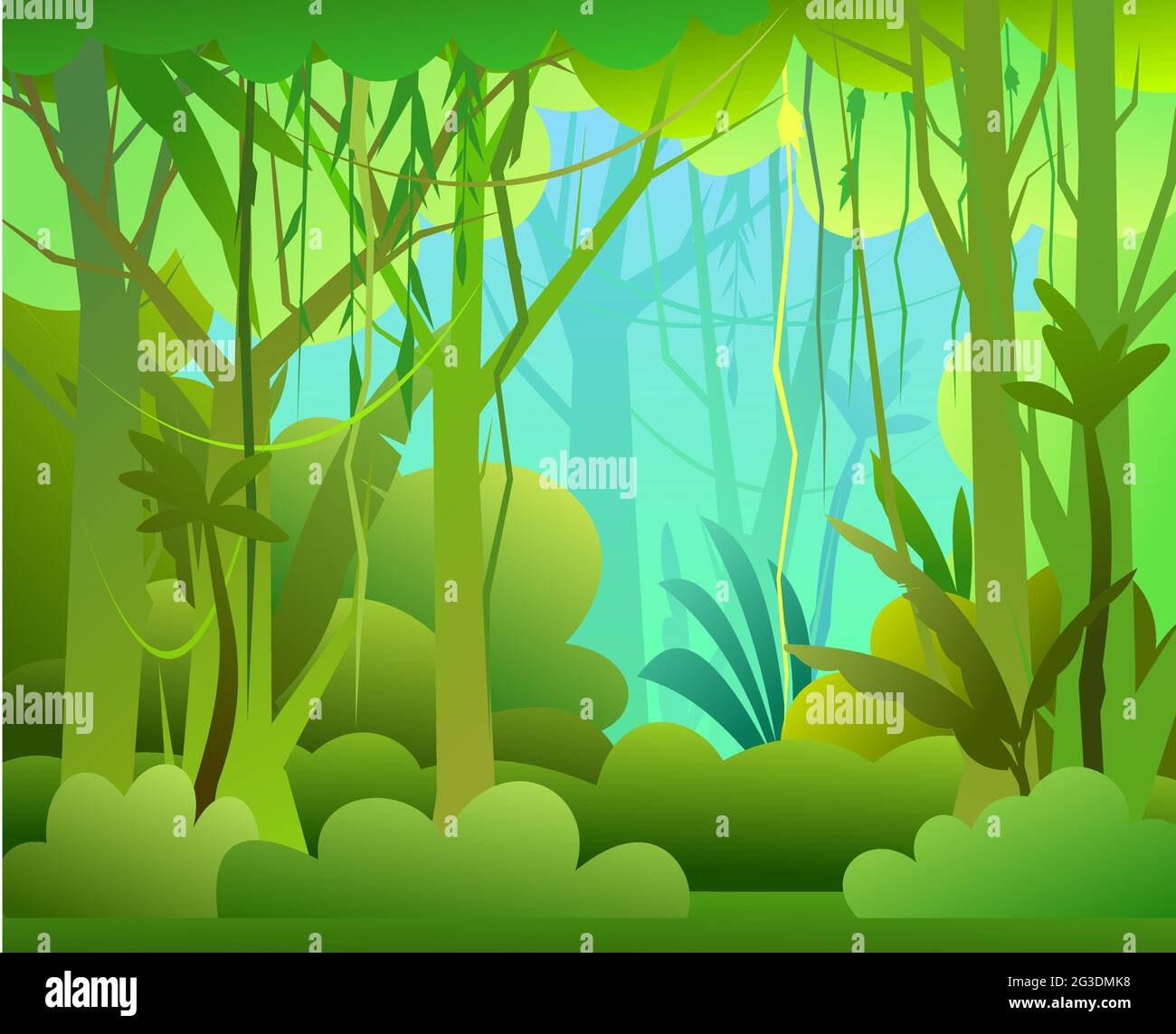 Cartoon Rainforest Plants