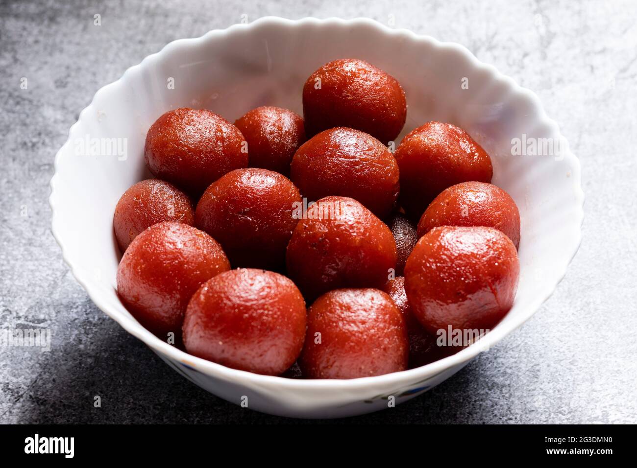 Top view of group of tasty gulab jamuns, Indian sweets in a bowl Stock ...