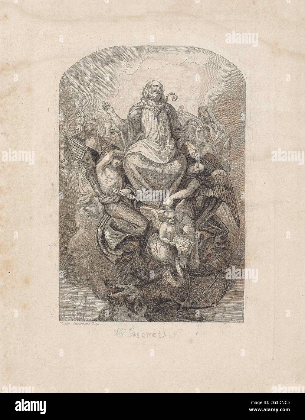 Saint Servatius of Maastricht worn by angels to heaven; St. Servais ...