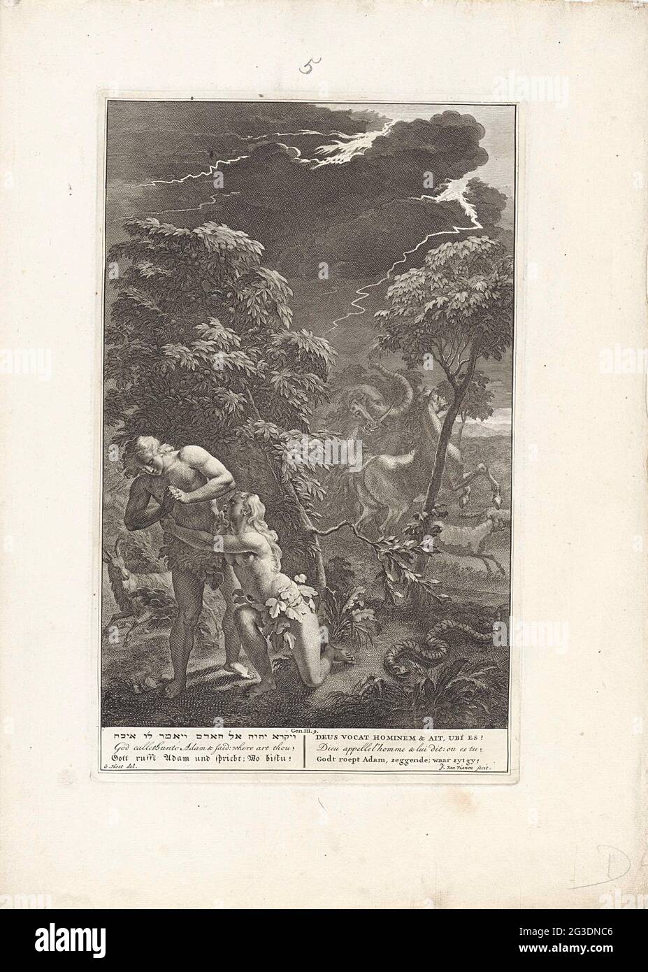 God calls Adam and Eva to account. God calls Adam and Eva in paradise ...