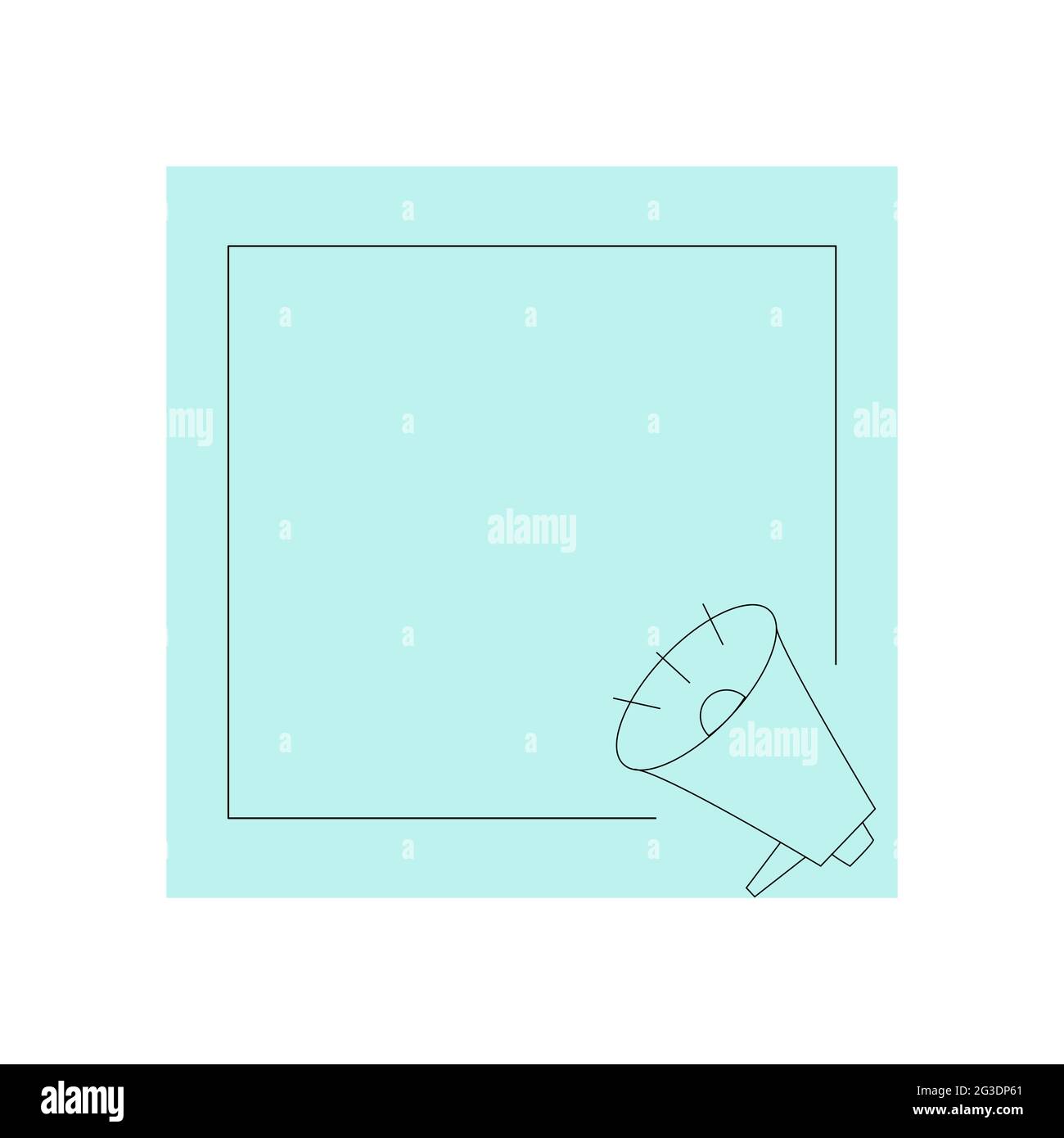 Illustration of announcement in minimalist style. Megaphone consisting ...
