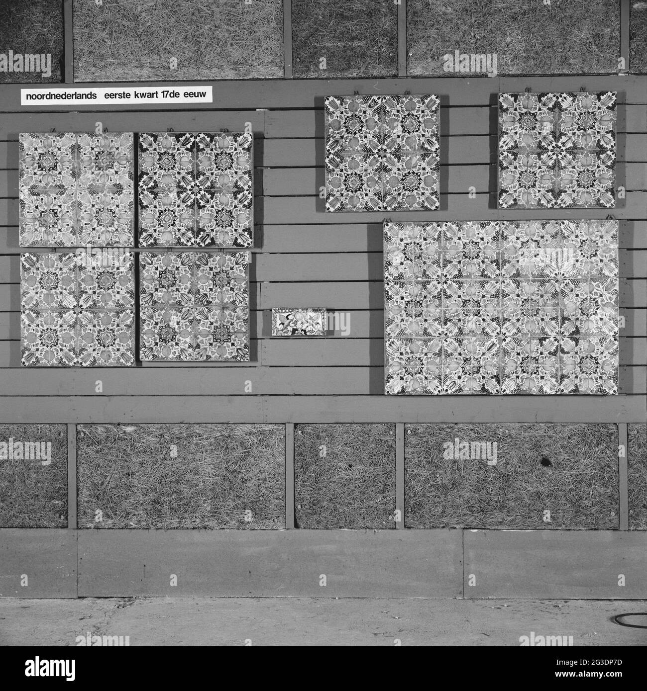 Wall with tiles from northern Netherlands; Exhibition tiles from own ...