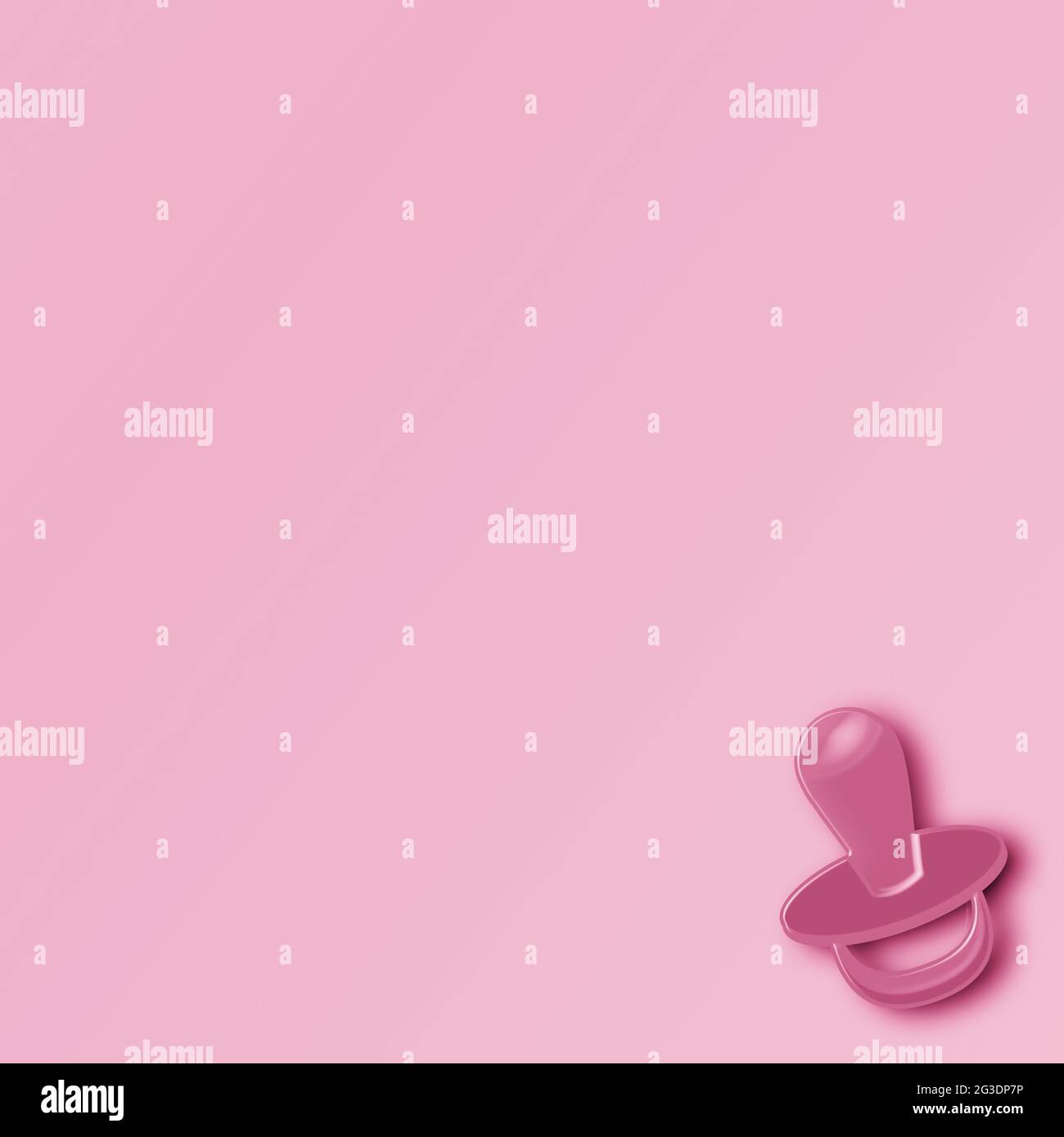 It is a girl. Pink pacifier on pastel pink background. Minimalist style ...
