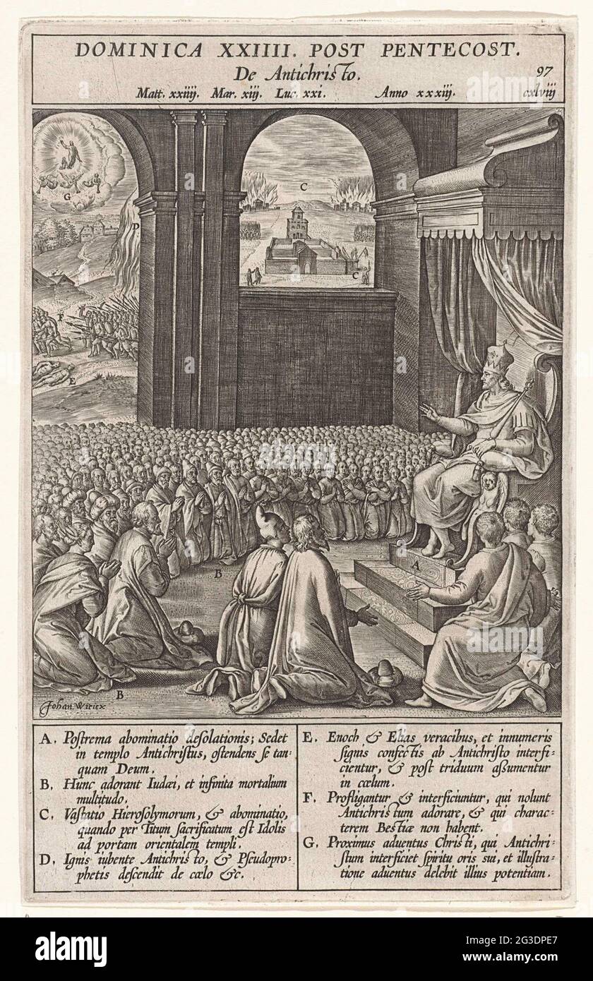 False Messiah; Dominica XXIIII. Post PenteCost. People from Judea kneel ...