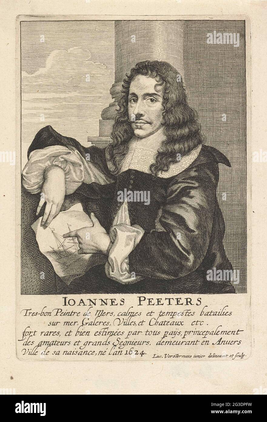 Portrait of Jan Peeters (I). Portrait of the Southern Dutch draftsman ...