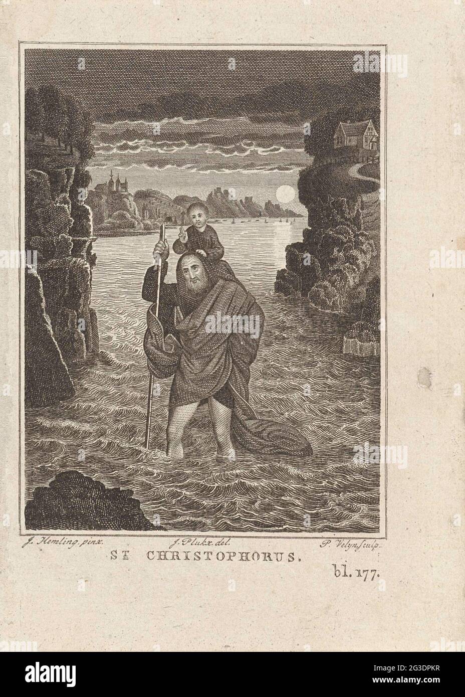 St. Christophorus. The Sacred Christoffel with the Christ child on his ...