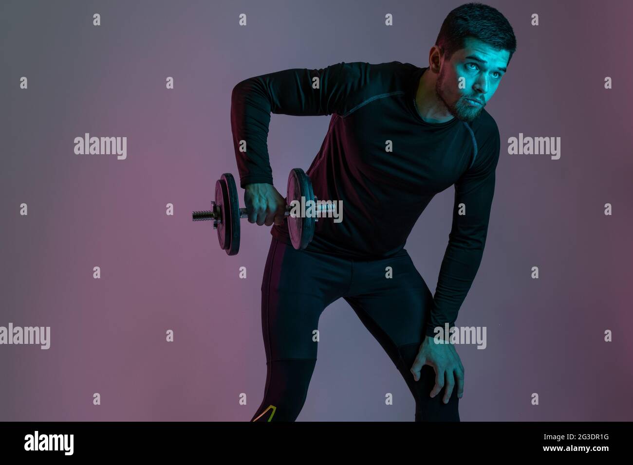 Muscular Shoulders Exercises Man High Resolution Stock Photography and ...