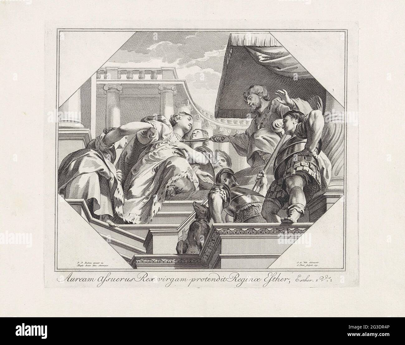 King Ahasverus presents ester his golden scepter; Les Plat-Fonds Ou Les ...