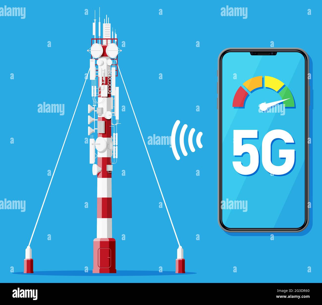 Mobile Smartphone and 5G Communication Tower Stock Vector Image & Art - Alamy