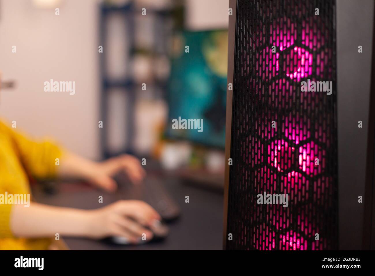 Room with powerful computer for online competition and streaming chair ...