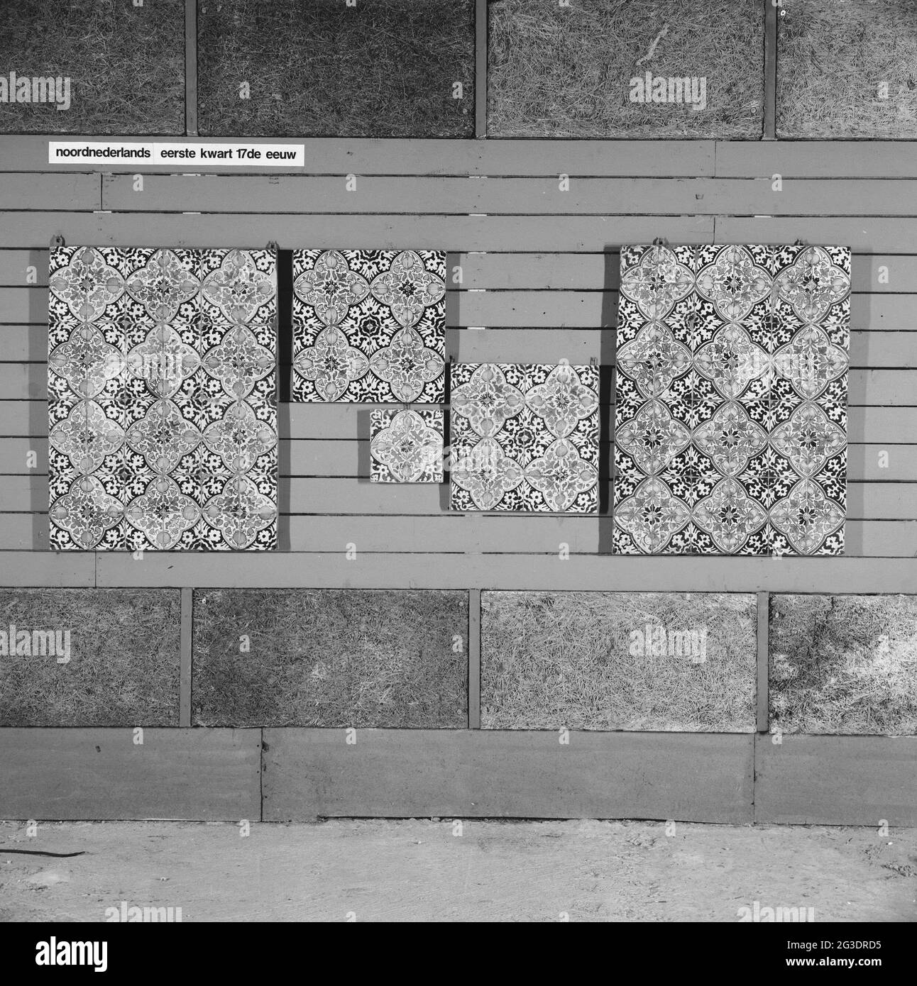 Wall with tiles from northern Netherlands; Exhibition tiles from own ...