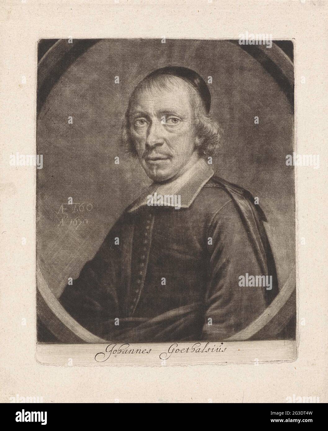 Portrait of Johannes Goethals. Johannes Goethals, Court Pastor of Prins ...