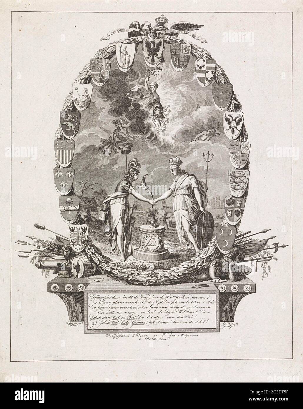 Allegory on the peace of London, 1801; General Vreede. OCT. 1801 ...